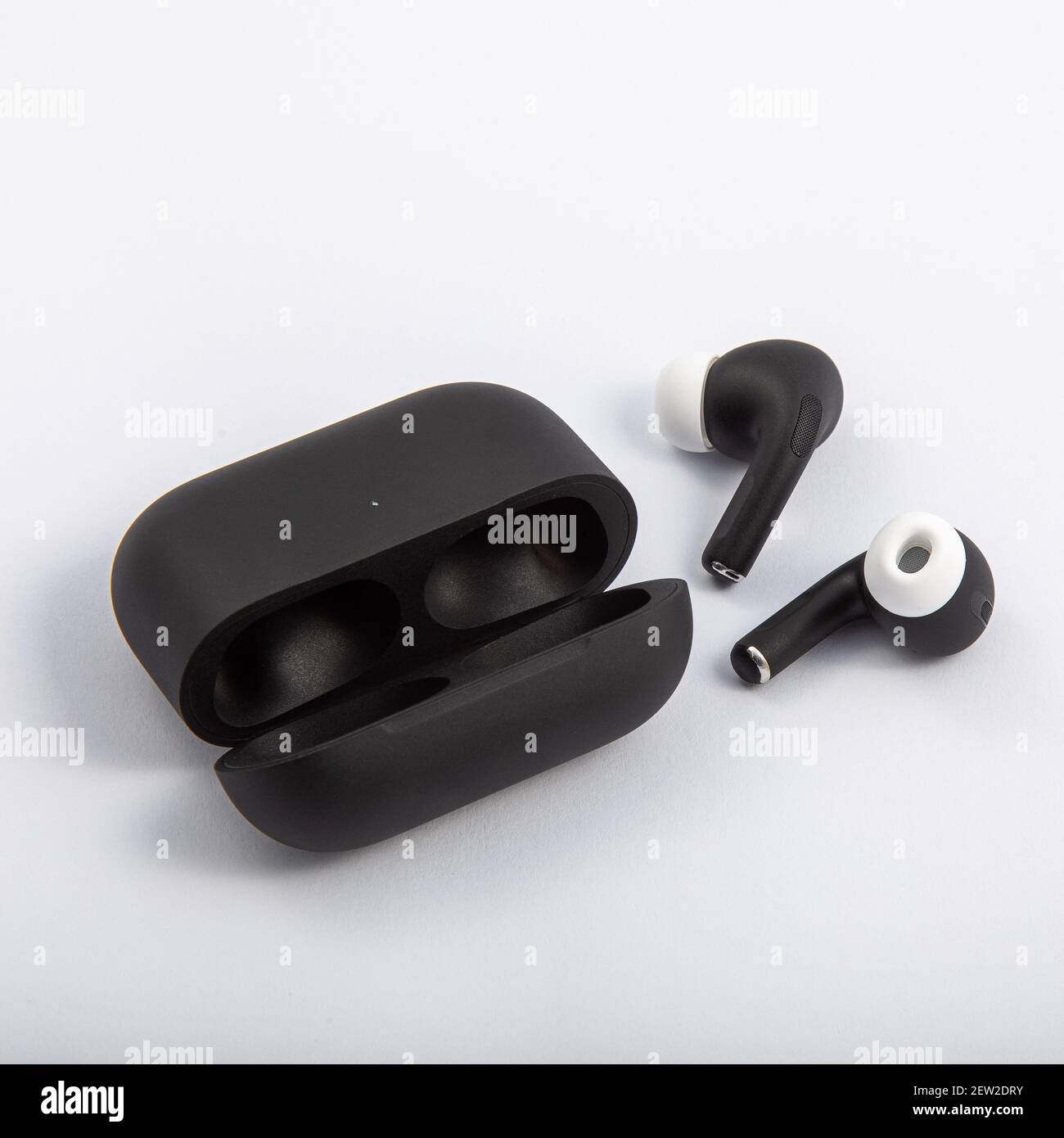 Colored wireless headphones on a white background Stock Photo - Alamy