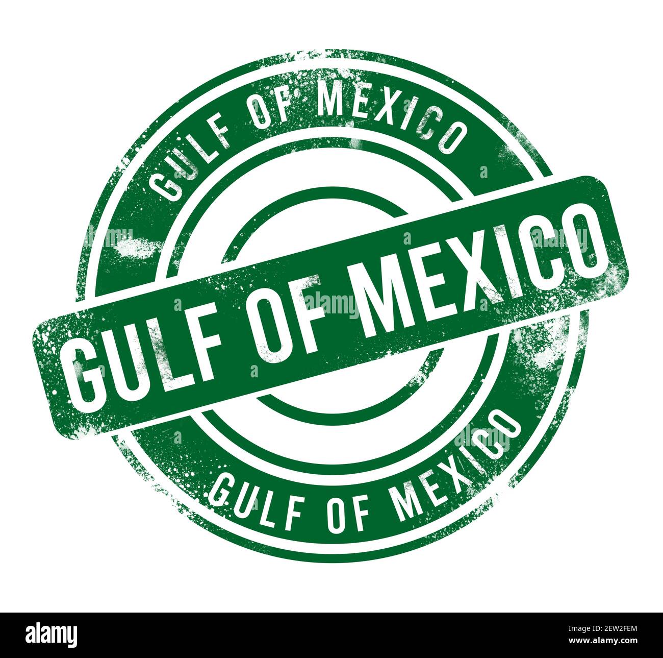 Gulf of Mexico - green round grunge button, stamp Stock Photo - Alamy