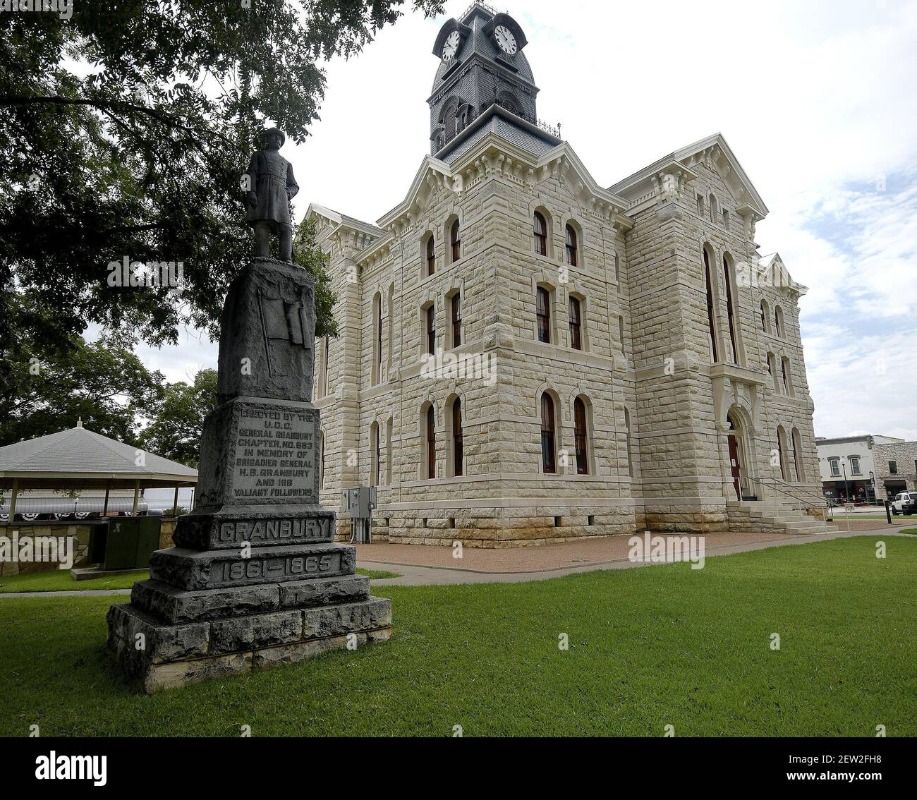 A statue in honor of United Confederate Veteran General H.B. Granbury ...
