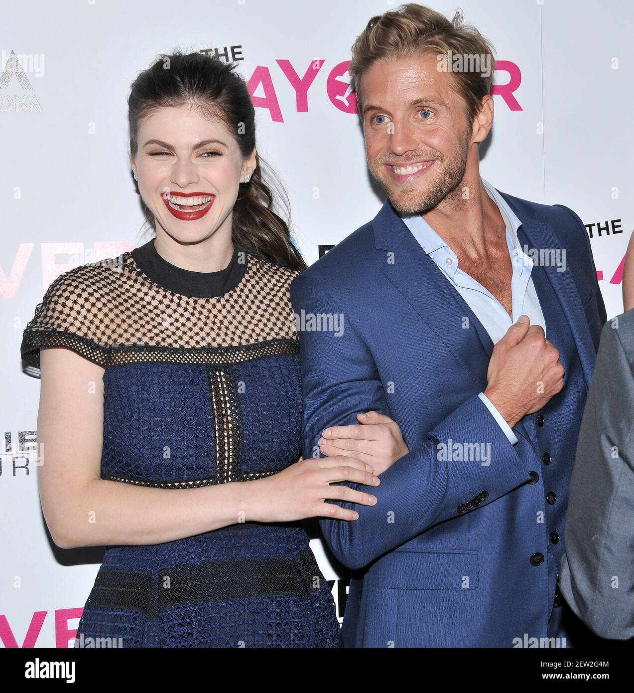 (L-R) Alexandra Daddario and Matt Barr at "The Layover" Los Angeles ...