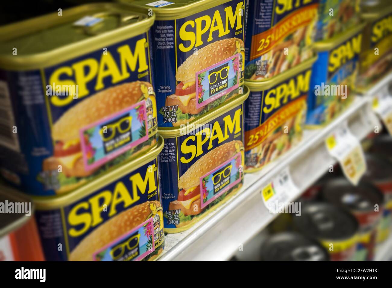 A display of Spam in a supermarket in New York on Thursday, August 24 ...