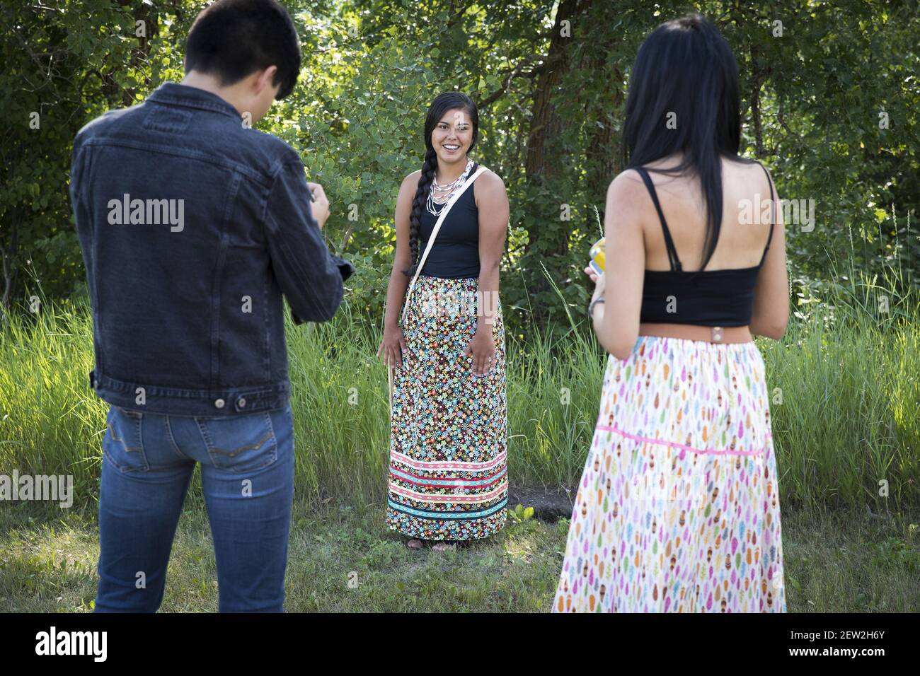 Jessica Metcalfe, right, her student employee Dillan Martin take a ...