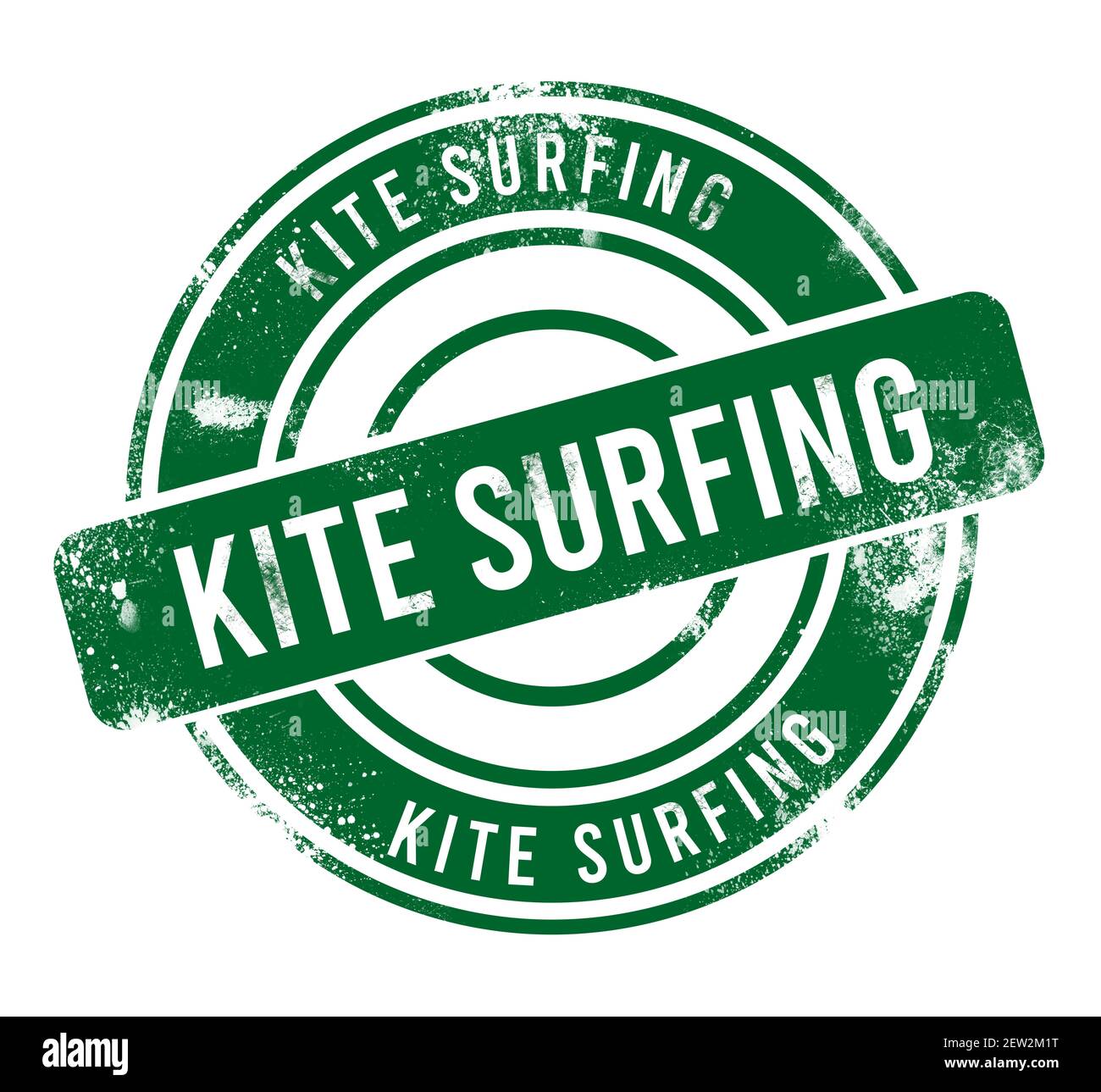 Kite Surfing - green round grunge button, stamp Stock Photo - Alamy
