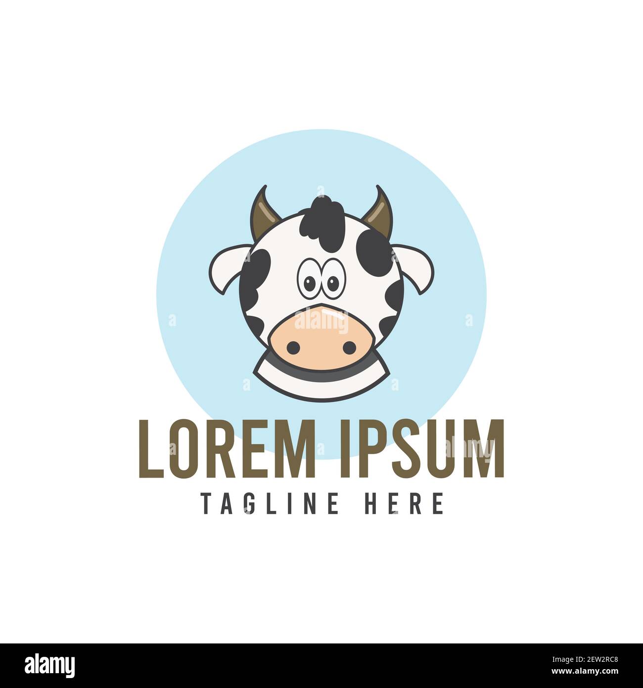 Cow head emblem logo label. Vector illustration Stock Photo - Alamy