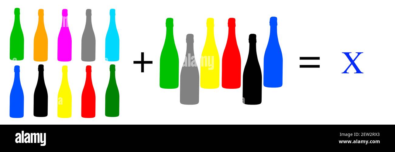 Mathematical operations with coloured objects; simple problems with ...