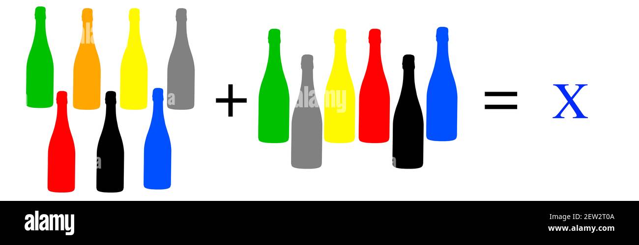 Mathematical operations with coloured objects; simple problems with ...