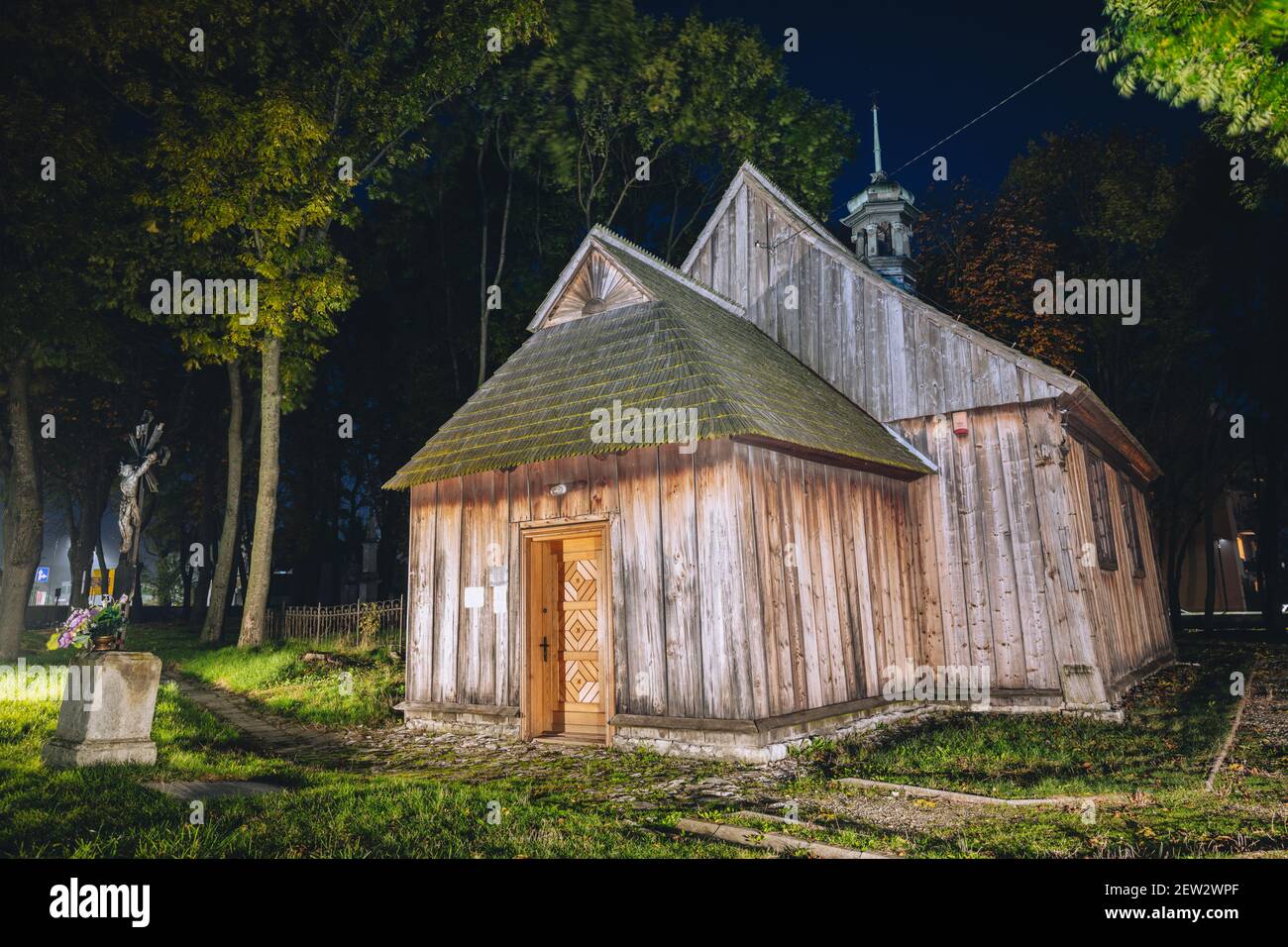 Wooden church in Busko Zdroj. Busko Zdroj, Holy Cross, Poland Stock ...