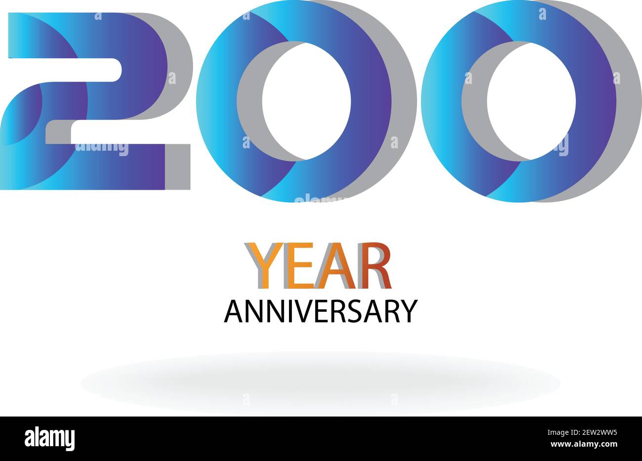 Year Anniversary Vector Template Design Illustration Blue Elegant White ...
