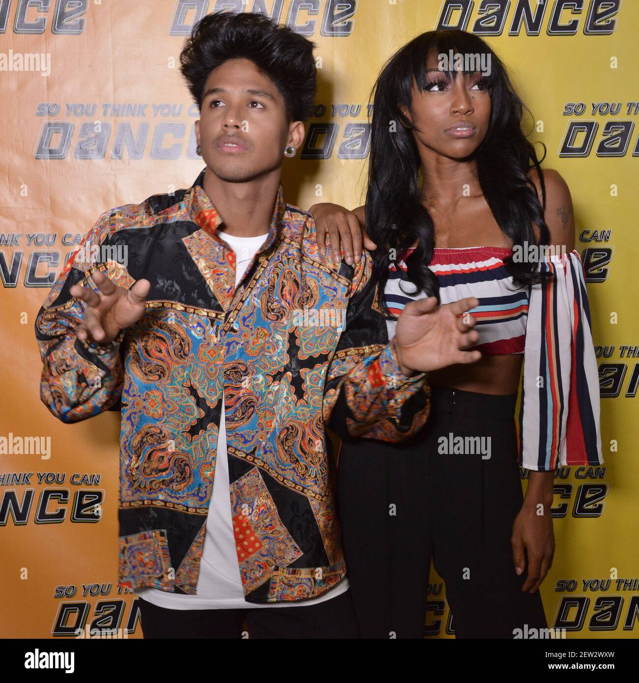 (L-R) Dancers Mark Villaver and Comfort Fedoke backstage at "So You ...