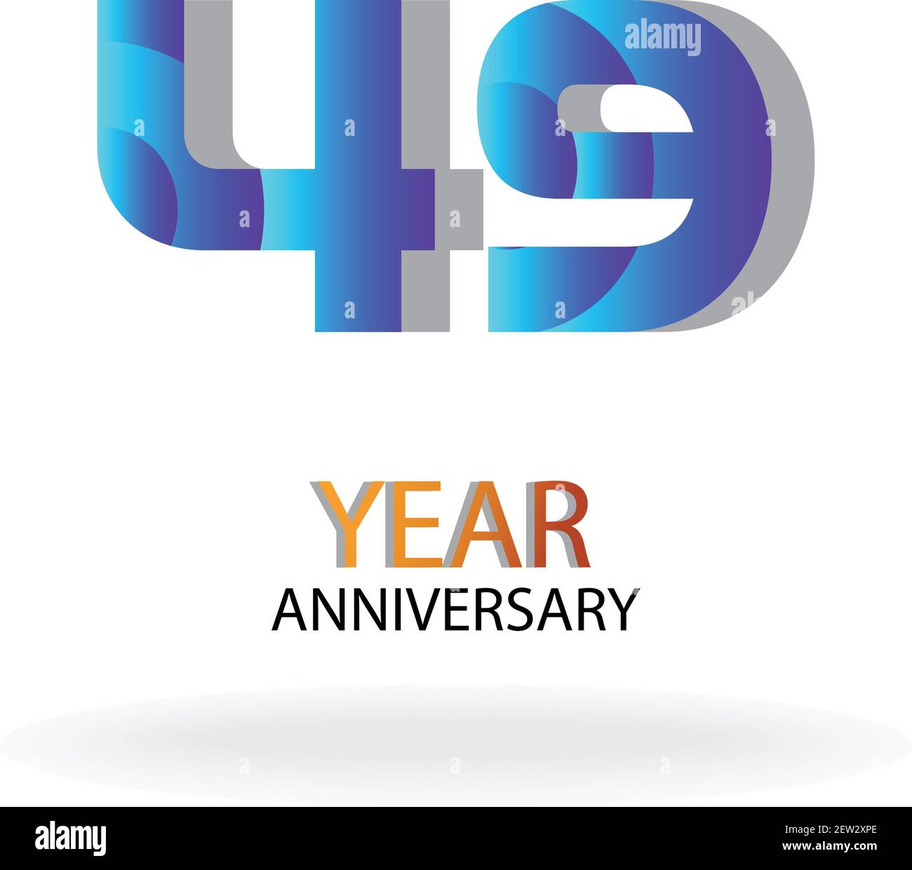 49 Year Anniversary Vector Template Design Illustration Blue Elegant ...
