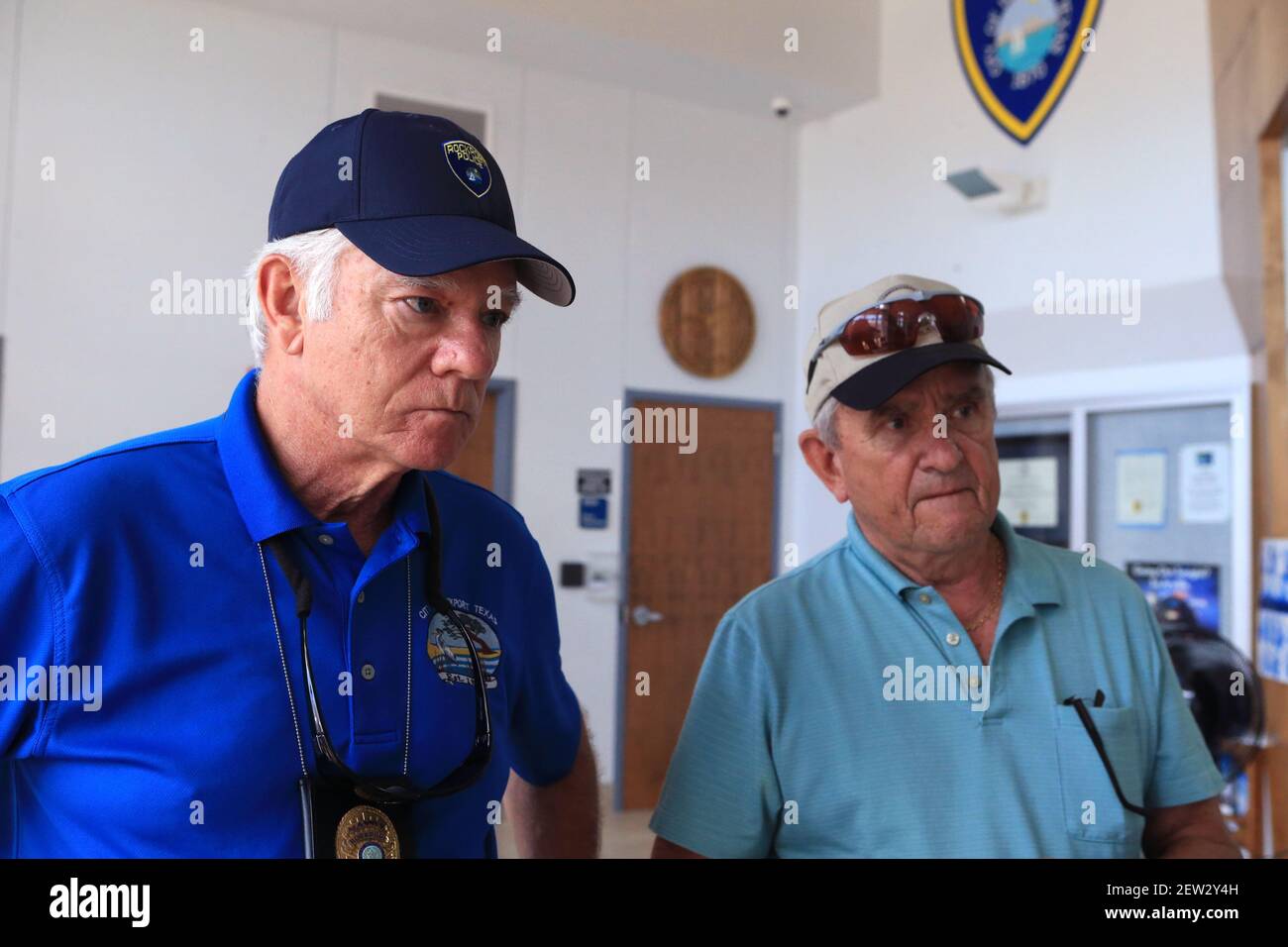 Rockport, Texas, Mayor C.J. Wax, left, and Aransas County Judge Burt ...