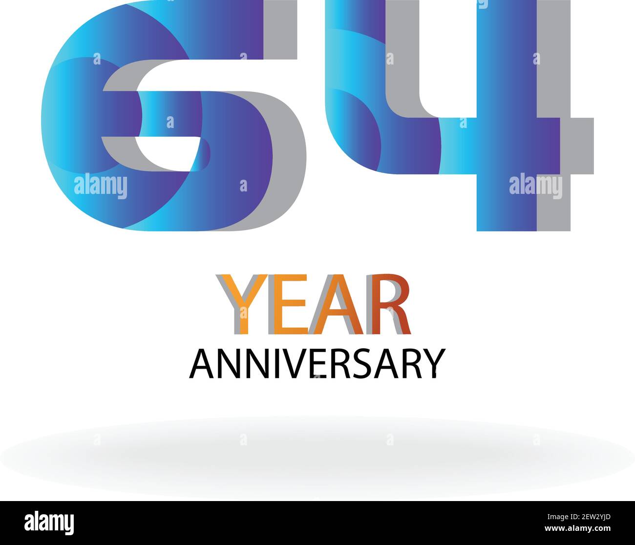 64 years birthday logo Stock Vector Images - Alamy
