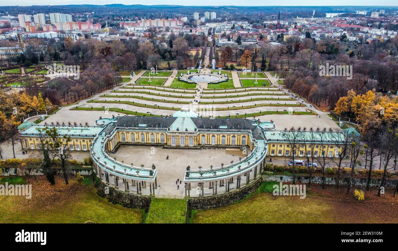 An aerial view of the beautiful cityscape of Potsdam in Germany Stock ...
