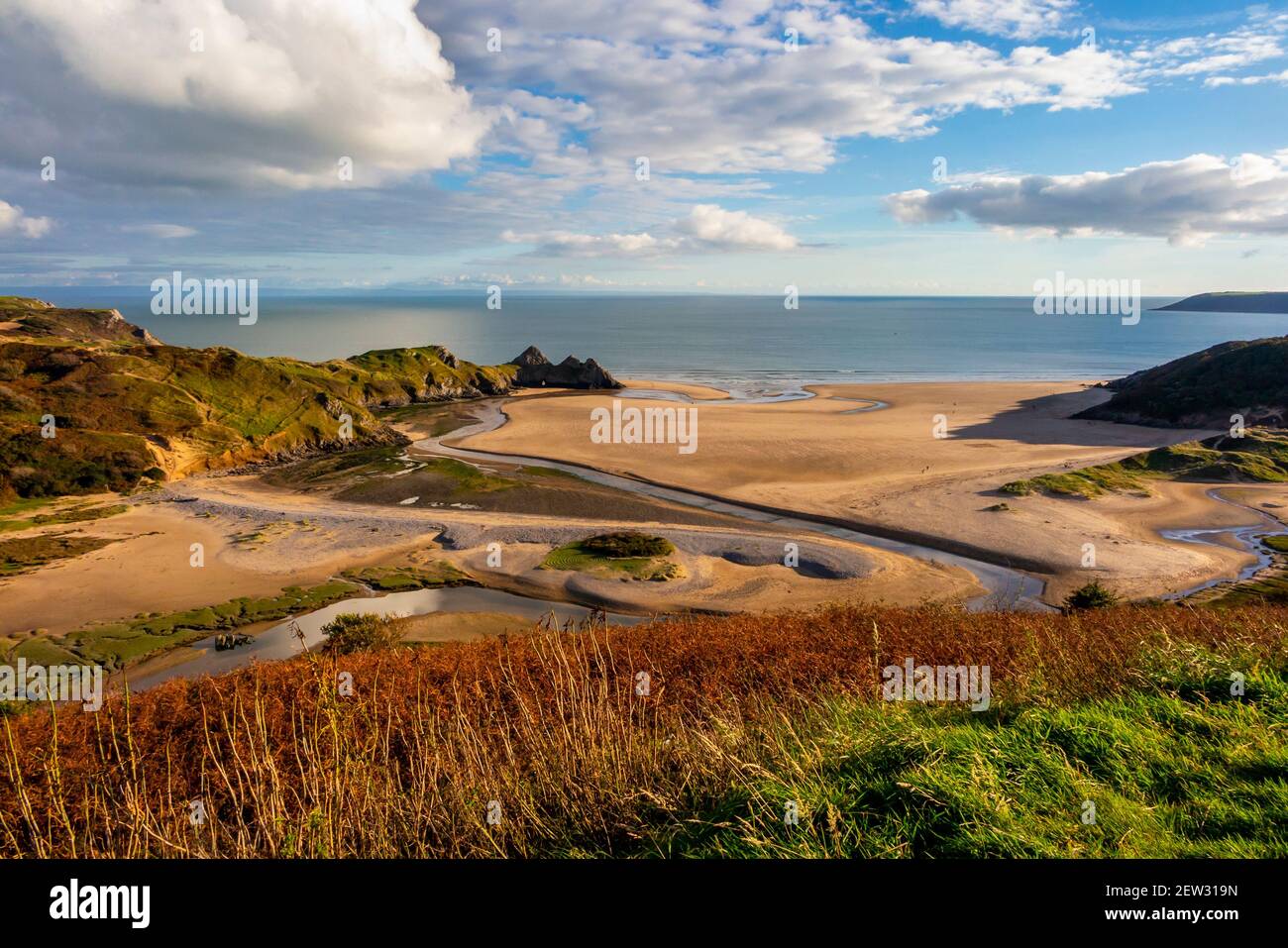 Gower peninsula three cliffs bay hi-res stock photography and images ...