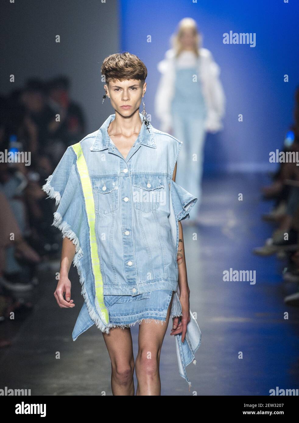 Model on the runway during Two Denim Fashion Show at Sao Paulo Fashion ...
