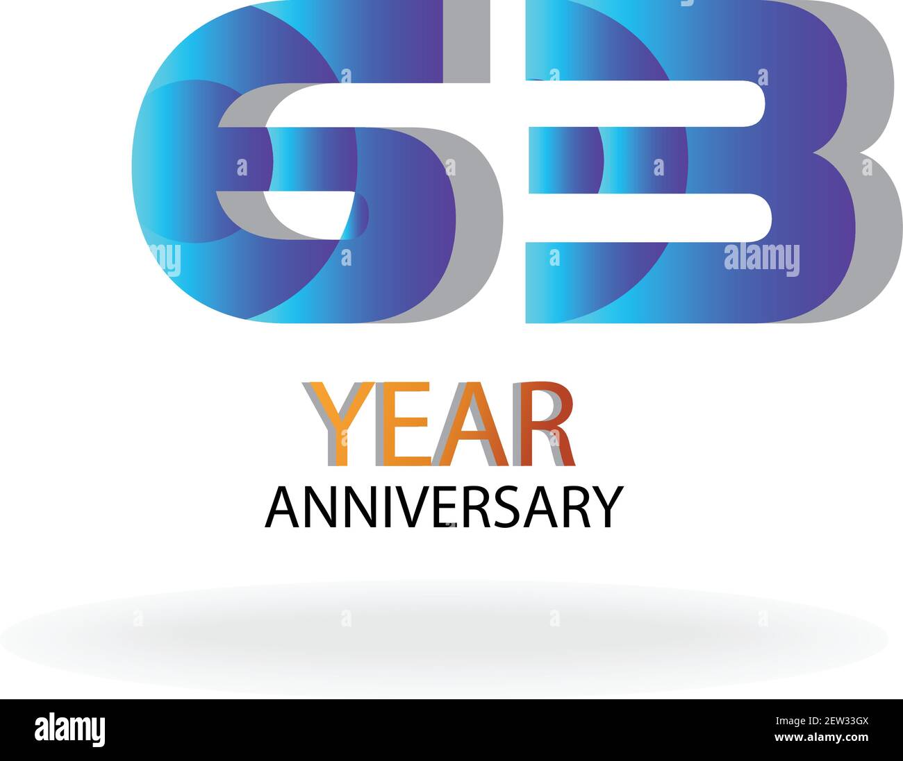 63 Year Anniversary Vector Template Design Illustration Blue Elegant ...