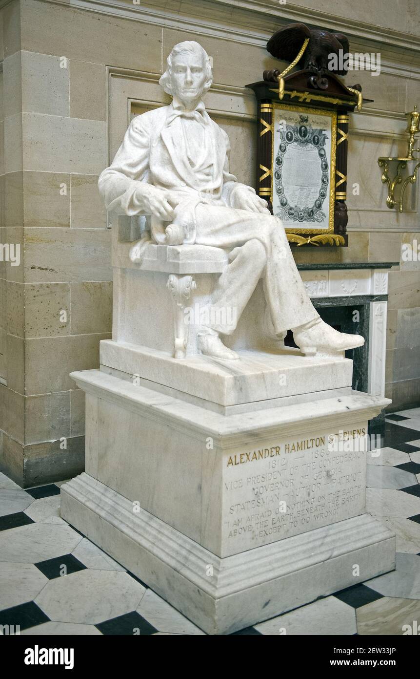 Statue of Vice President Alexander Hamilton Stephens of the Confederate ...