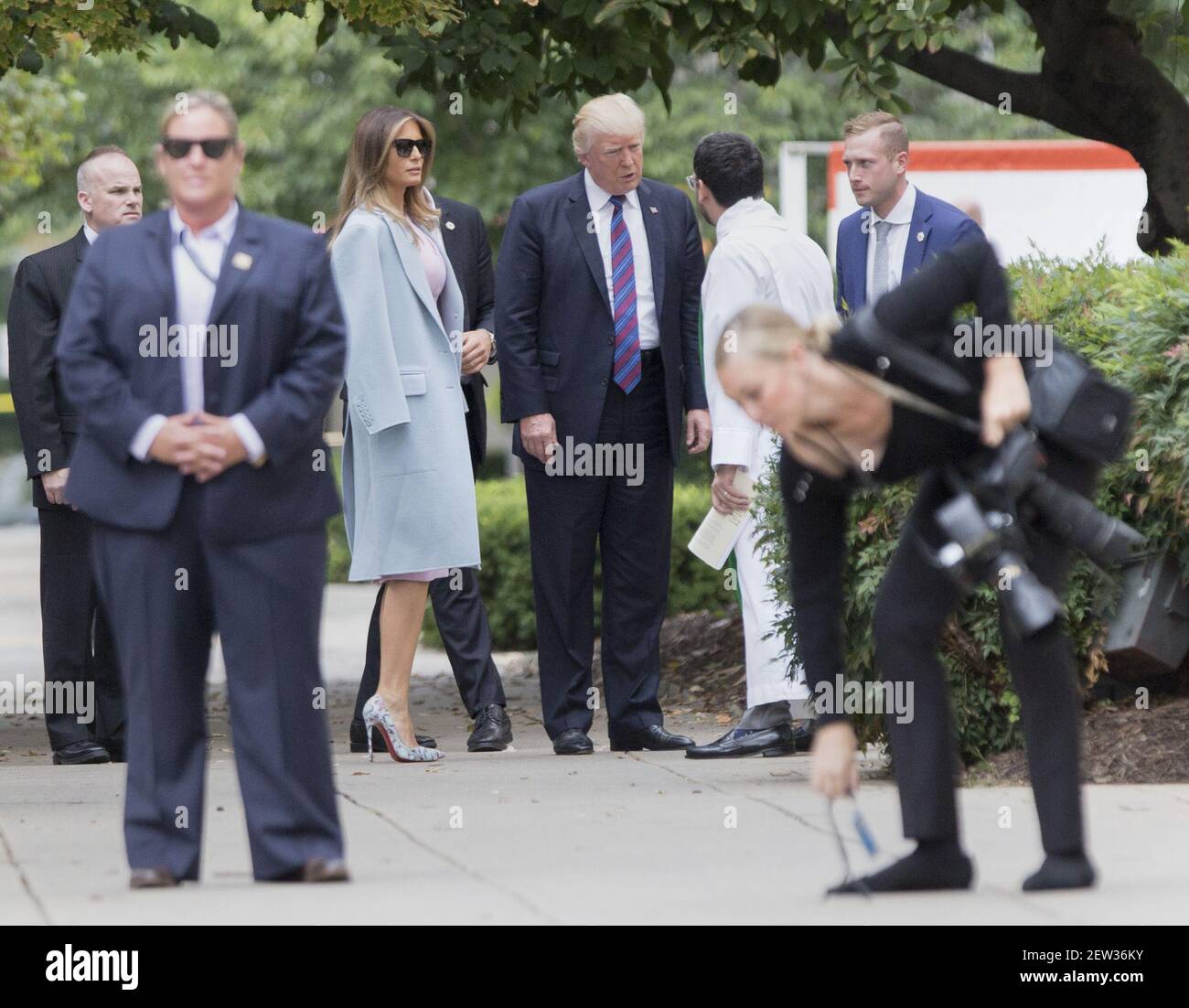 U.S. President Donald J. Trump and First Lady Melania Trump arrive at ...