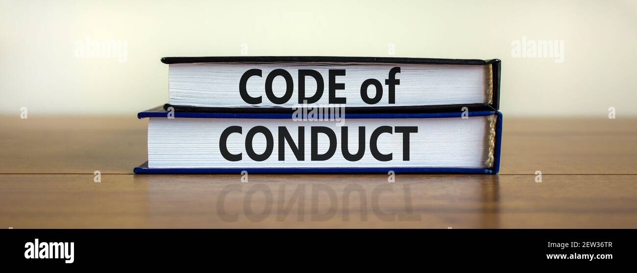 Code of conduct symbol. Concept words 'Code of conduct' on books on a ...