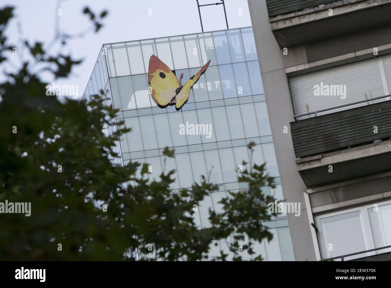 A logo sign outside of the headquarters of Gas Natural Fenosa in ...