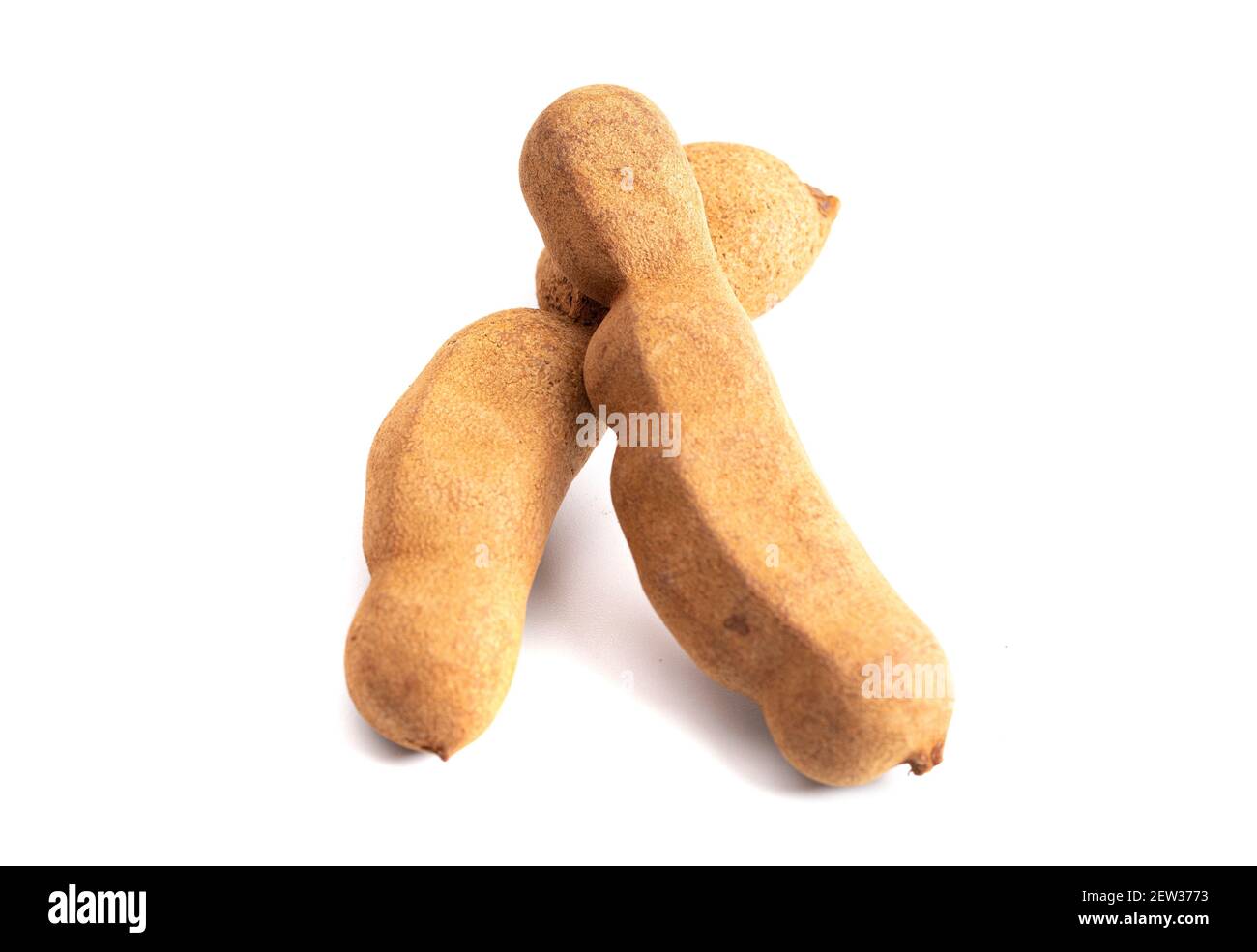 Tamarind Beans in Shell Isolated on a White Background Stock Photo - Alamy