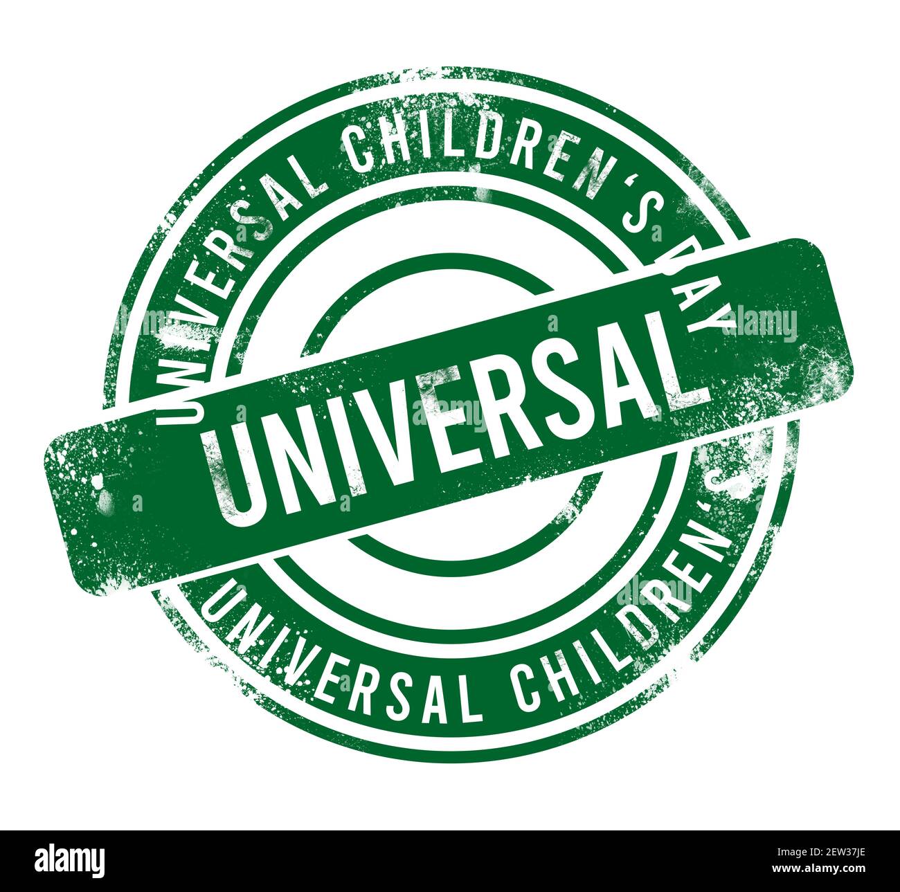 Universal Children's Day - green round grunge button, stamp Stock Photo ...