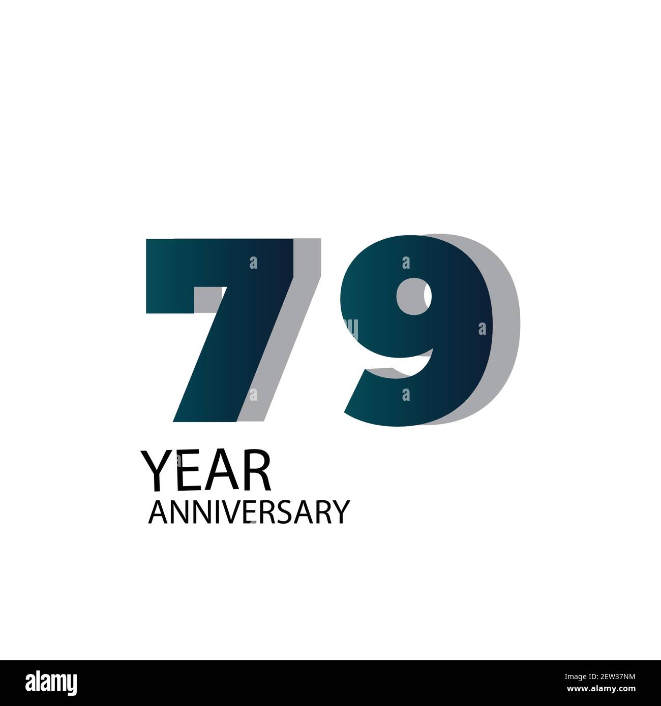 79 Year Anniversary Vector Template Design Illustration Blue Elegant ...