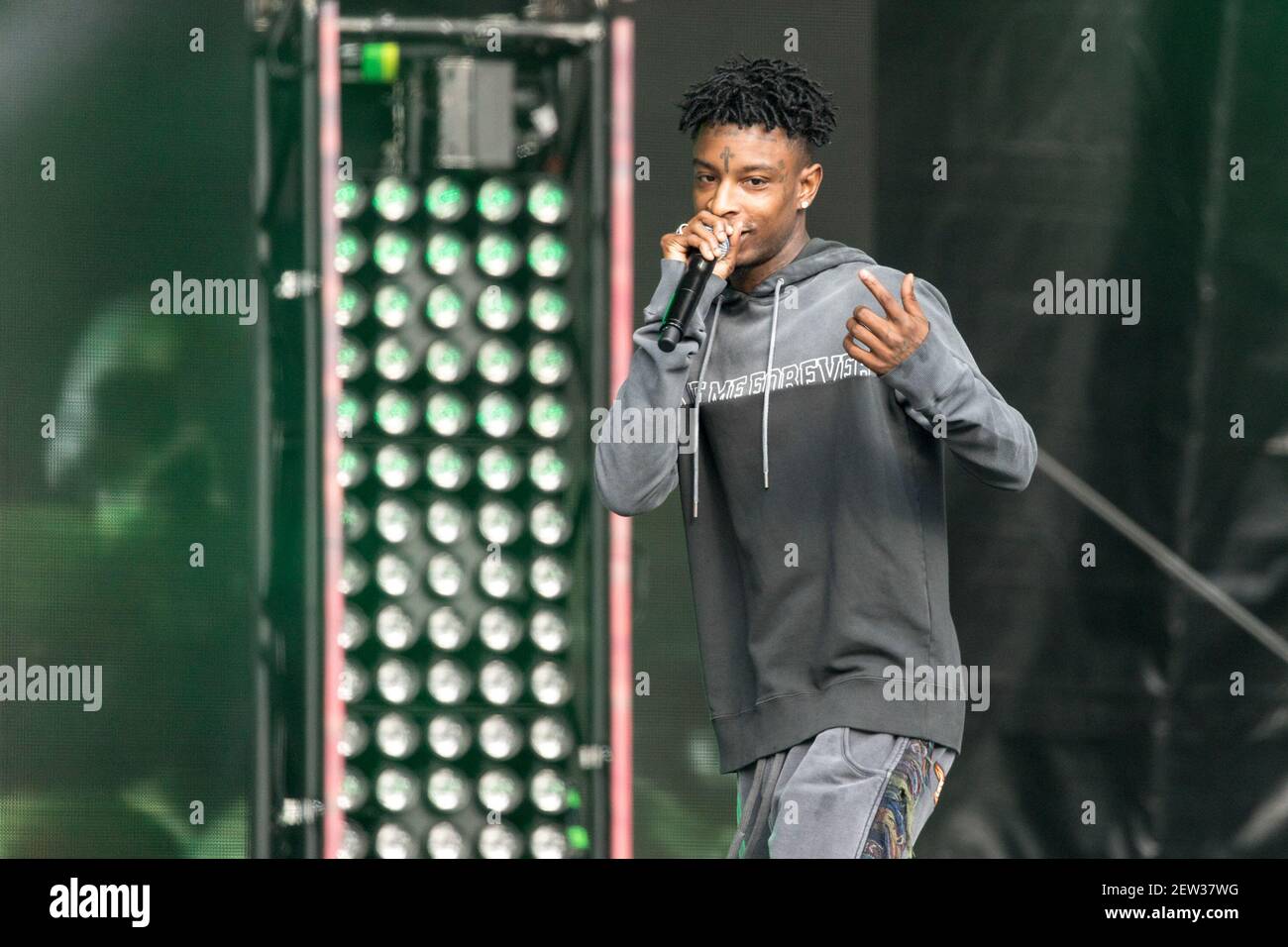 21 Savage (Shayaa Bin Abraham-Joseph) during the Budweiser Made In America Music Festival at ...