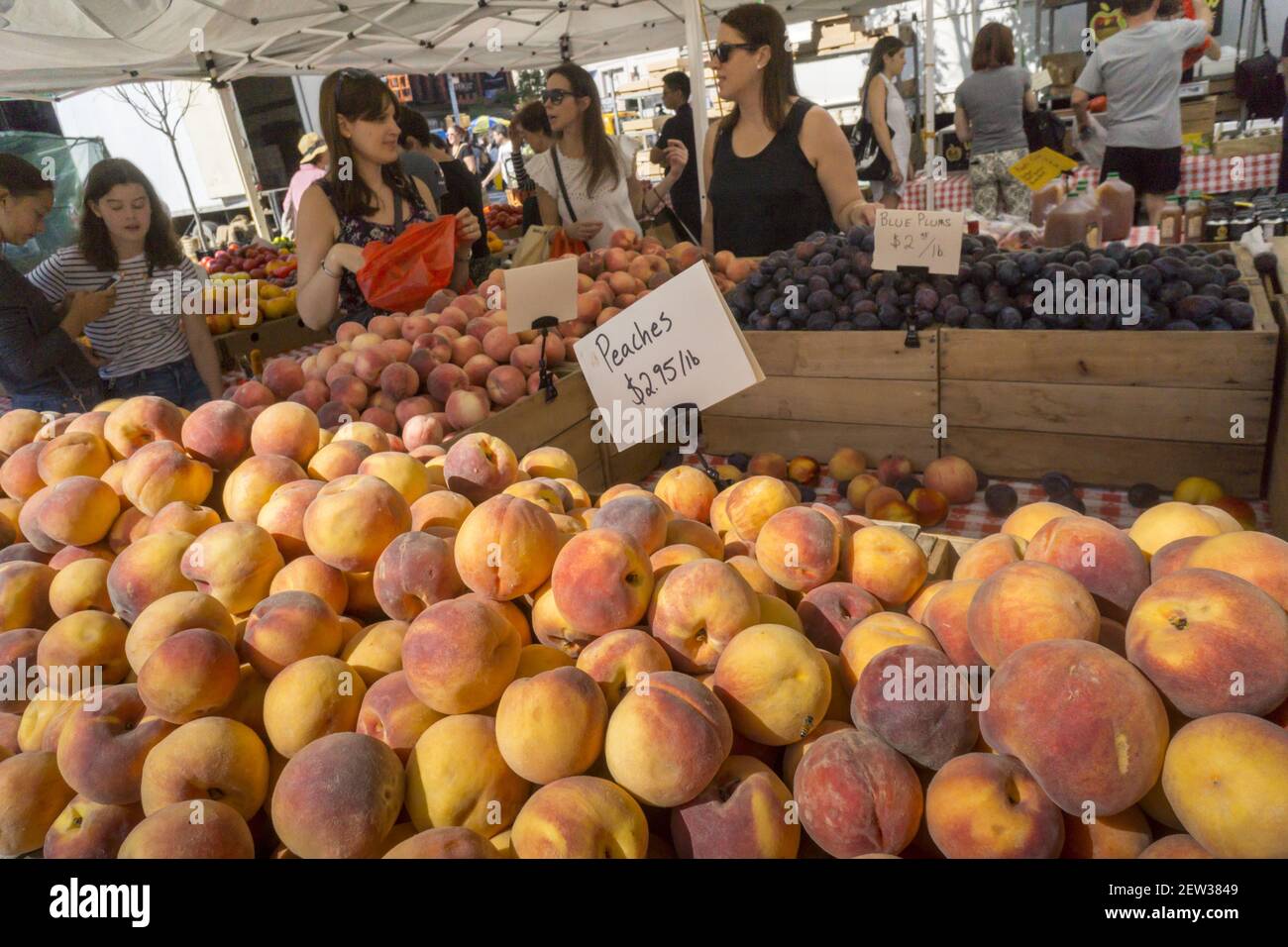 Farmers sell their produce at the Union Square Greenmarket in New York ...