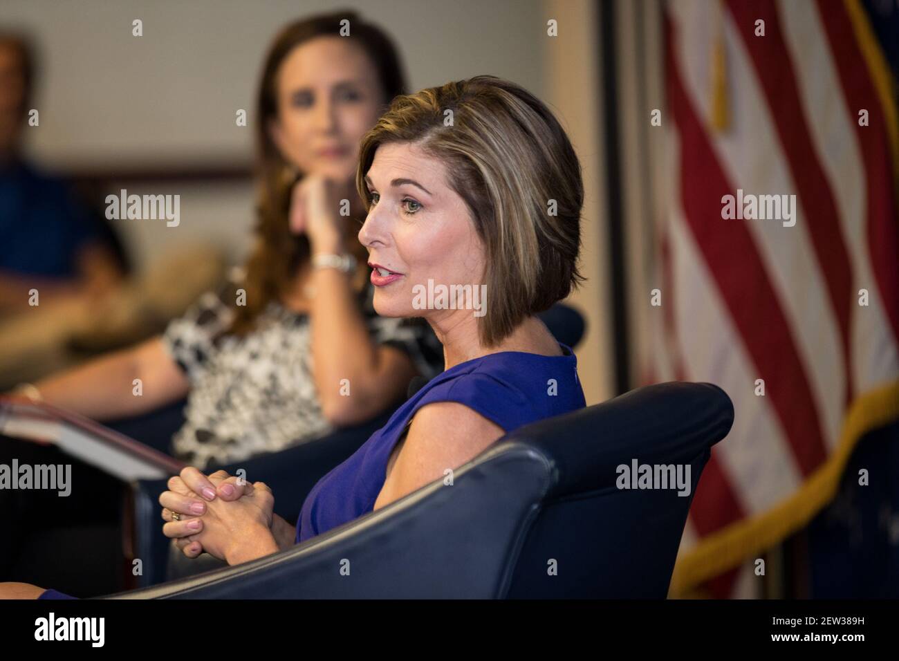 (L-R): Moderator Betsy Fischer Martin, Co-Chair of the NPC Headliners ...