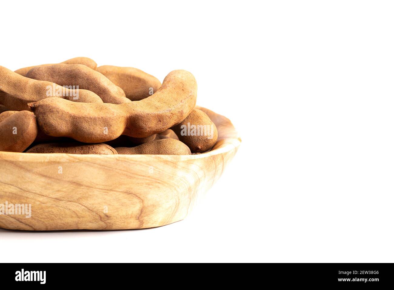 Tamarind Beans in Shell Isolated on a White Background Stock Photo - Alamy