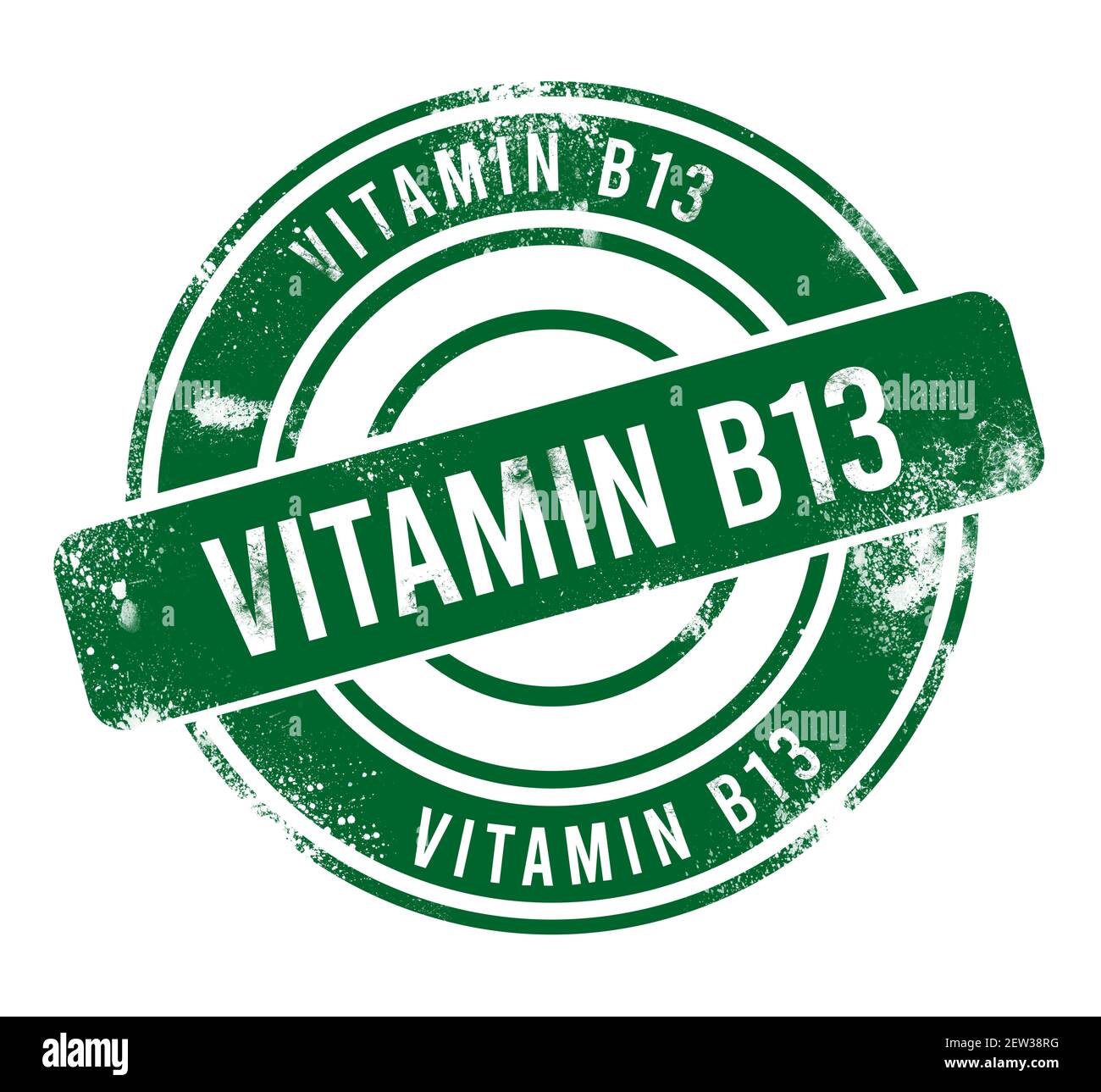 Vitamin B13 - green round grunge button, stamp Stock Photo - Alamy