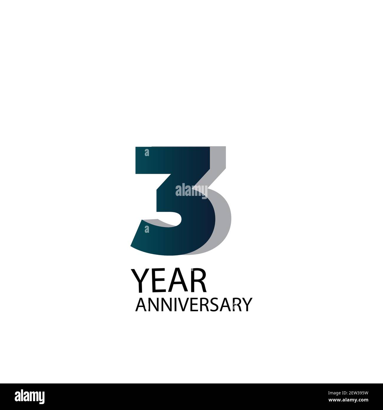 3 Year Anniversary Vector Template Design Illustration Blue Elegant ...