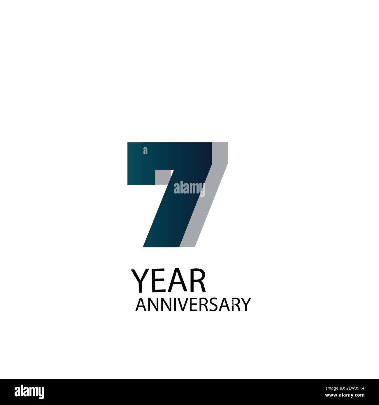 7 Year Anniversary Vector Template Design Illustration Blue Elegant ...