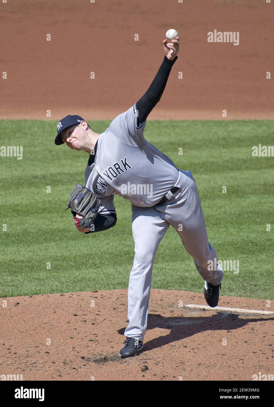 New York Yankees starting pitcher Jordan Montgomery (47) pitches in the ...