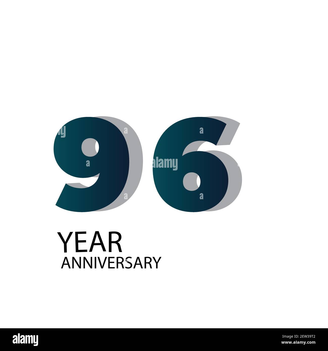 96 Year Anniversary Vector Template Design Illustration Blue Elegant ...