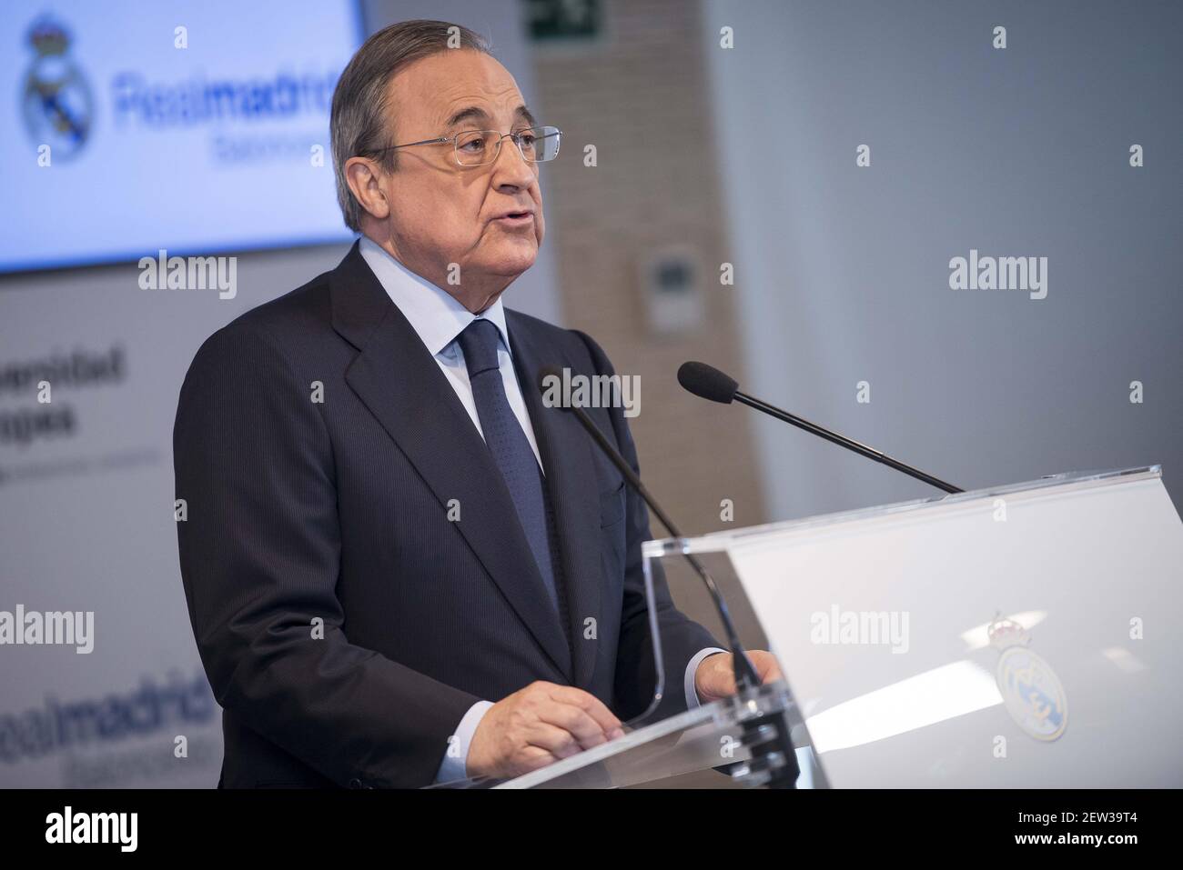 President of Real Madrid, Florentino Perez during the presentation of ...