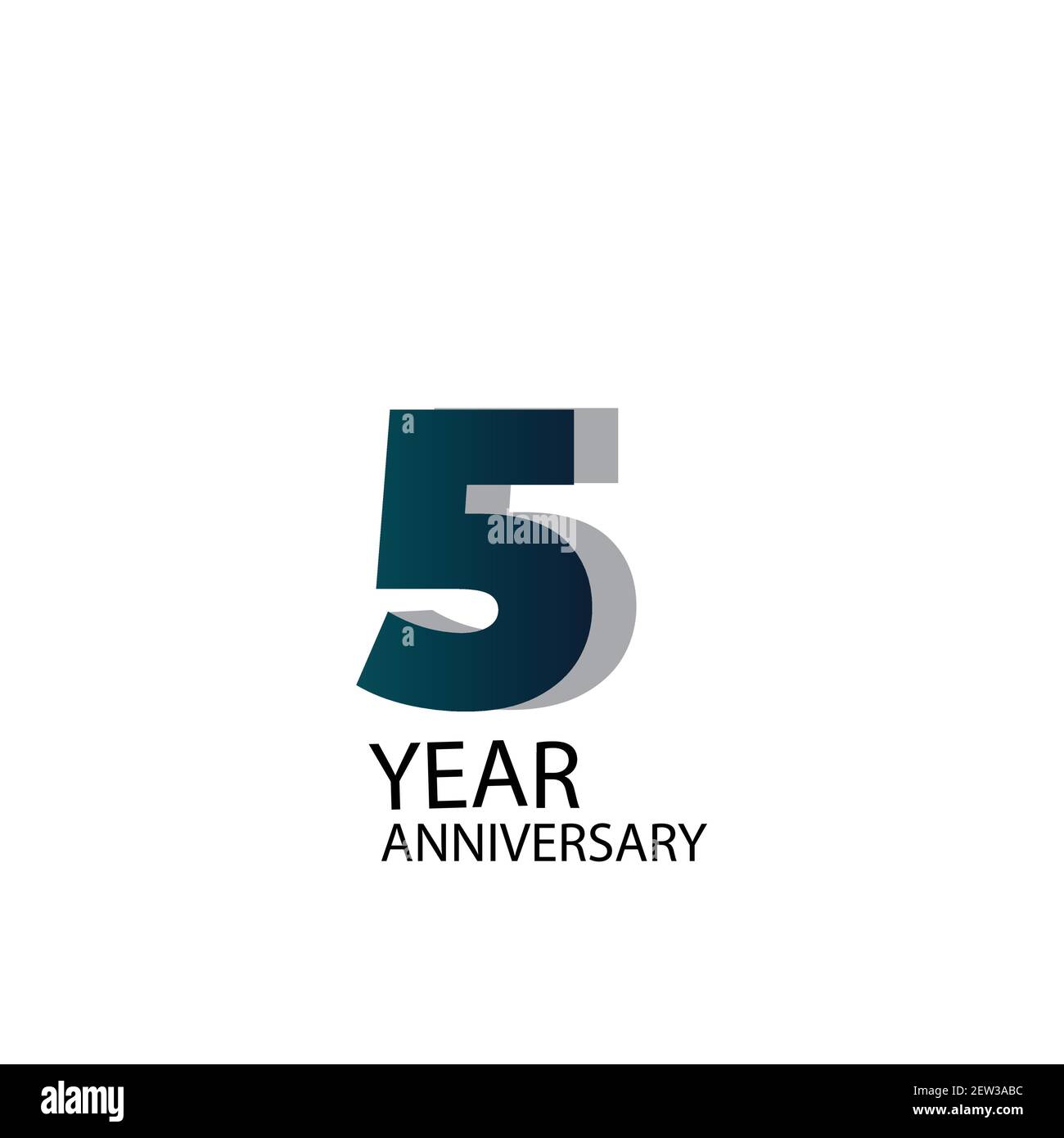 5 Year Anniversary Vector Template Design Illustration Blue Elegant ...