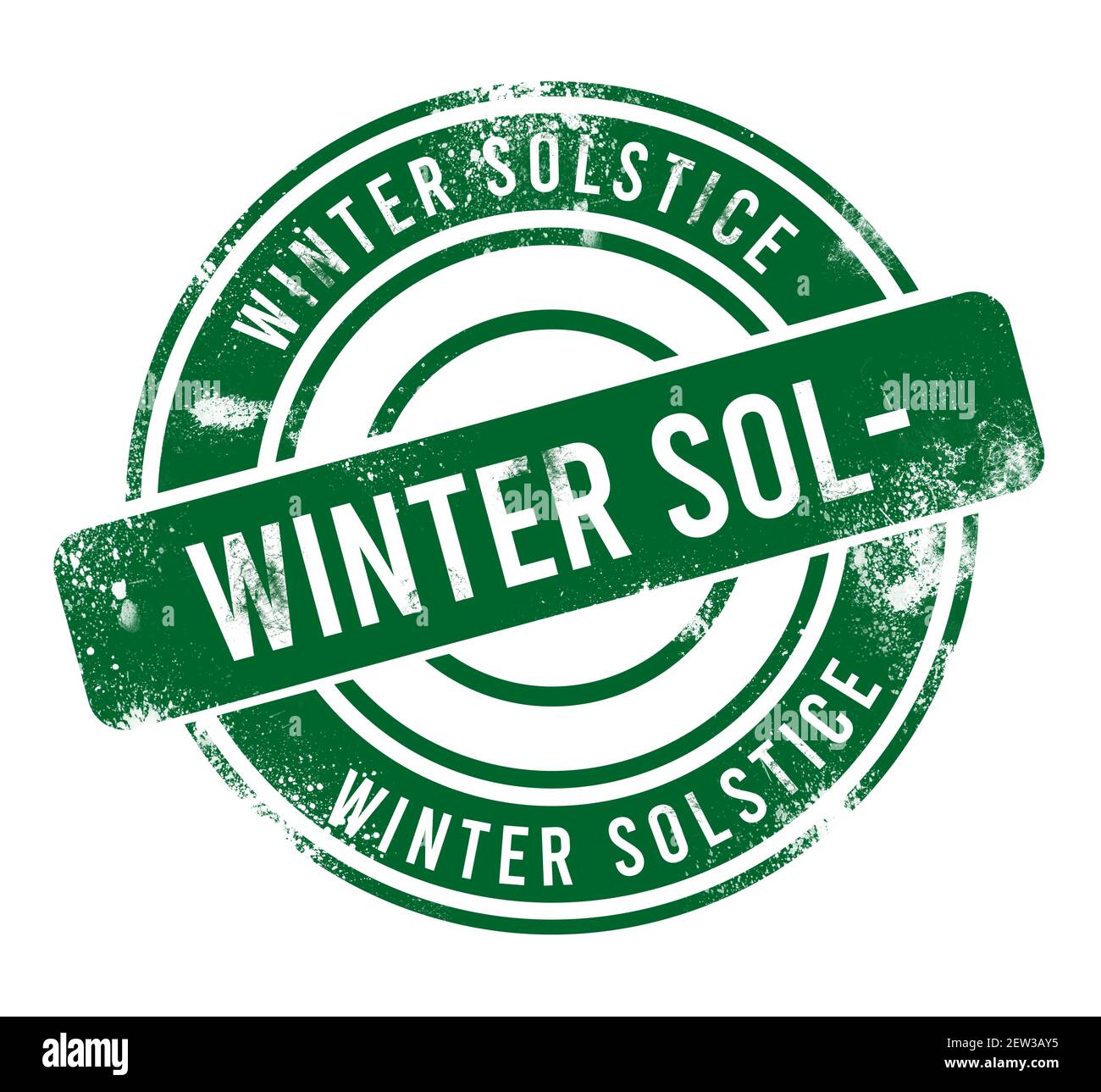 Winter Solstice - green round grunge button, stamp Stock Photo - Alamy