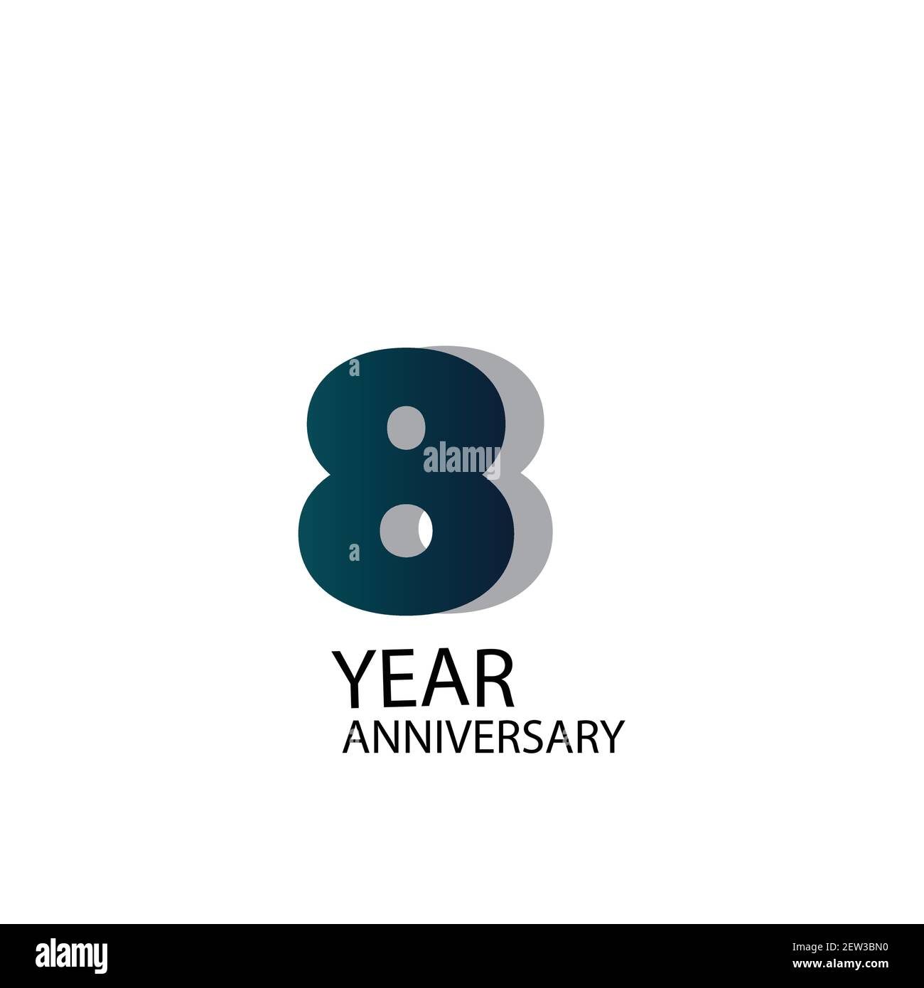 8 Year Anniversary Vector Template Design Illustration Blue Elegant ...