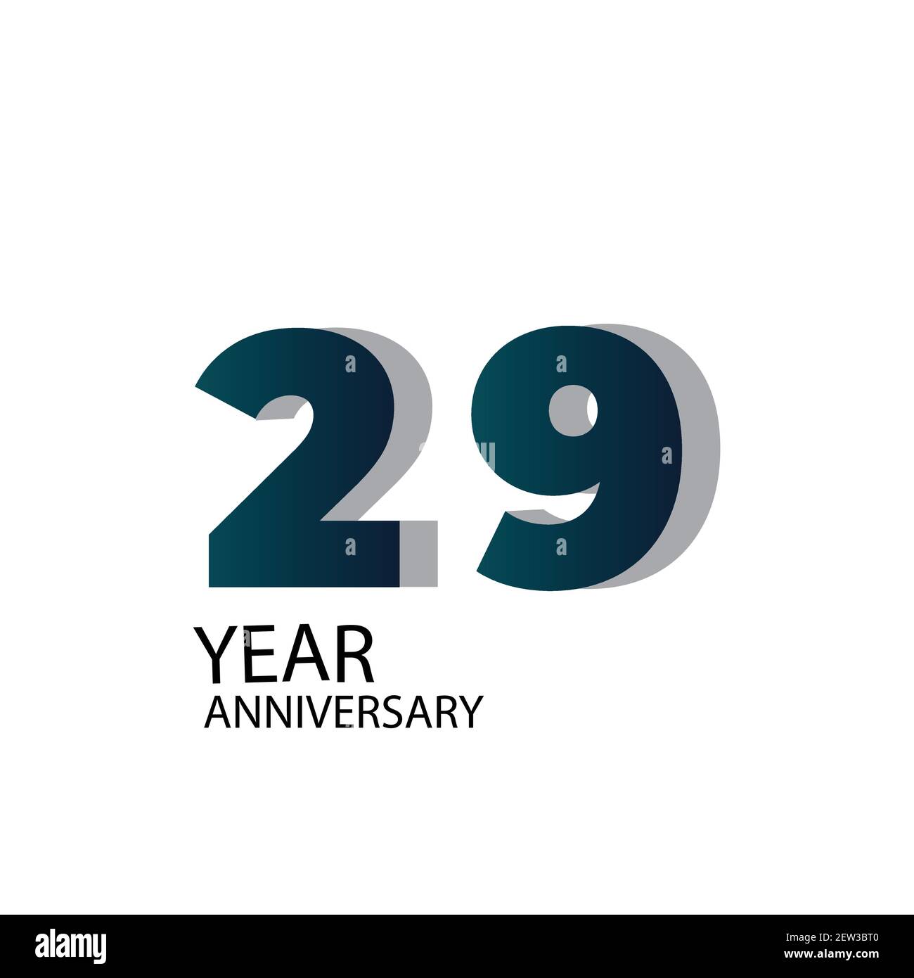 29 Year Anniversary Vector Template Design Illustration Blue Elegant ...