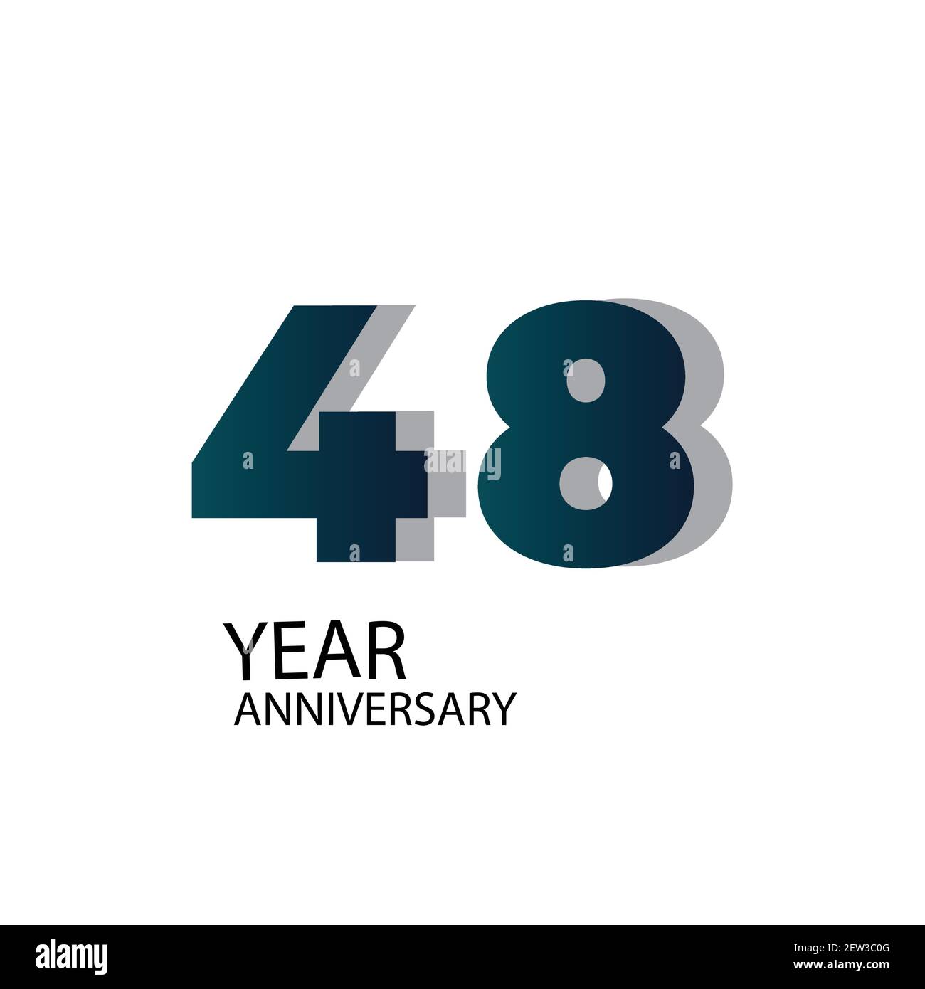 48 Year Anniversary Vector Template Design Illustration Blue Elegant ...