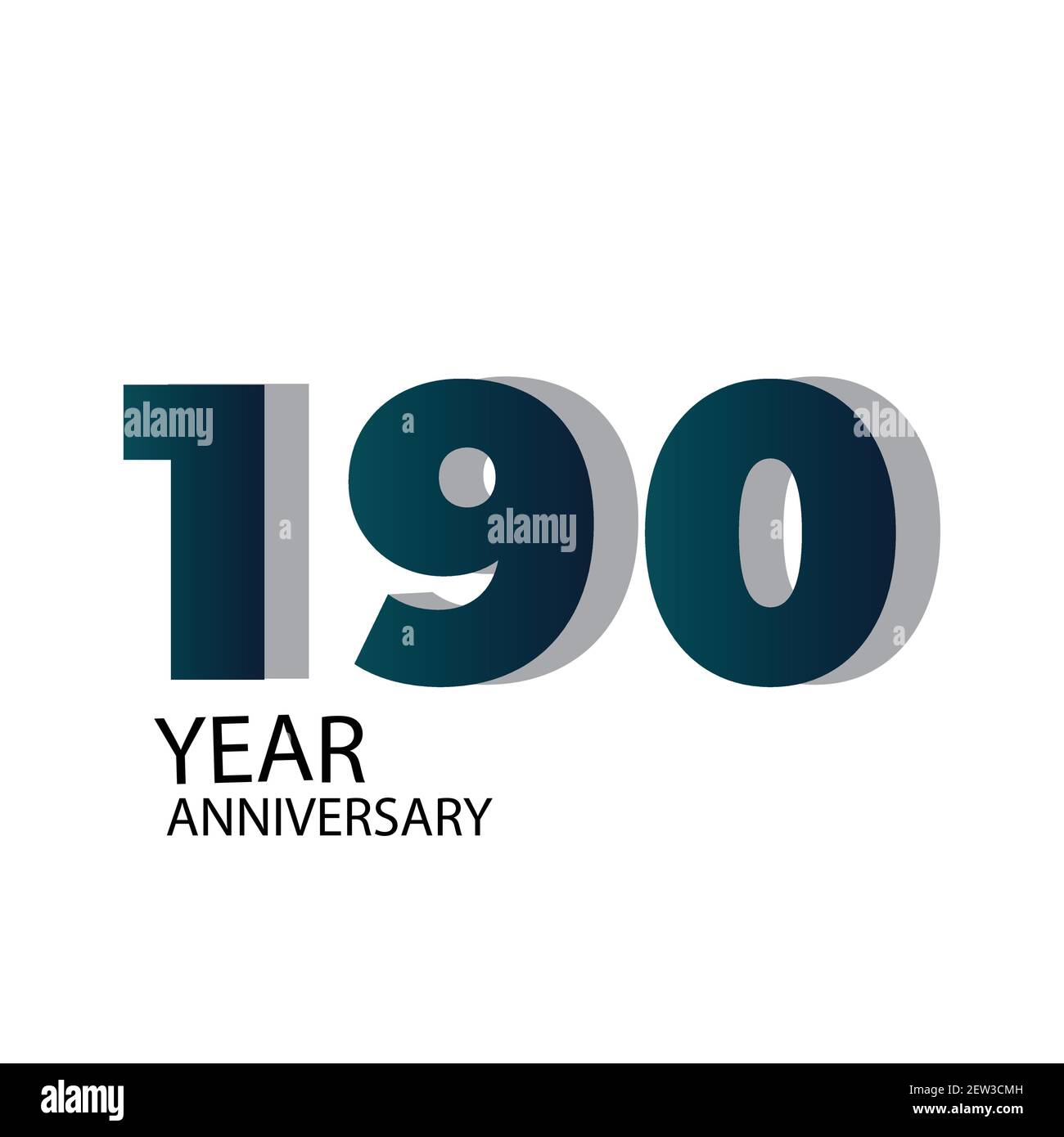 190 Year Anniversary Vector Template Design Illustration Blue Elegant ...