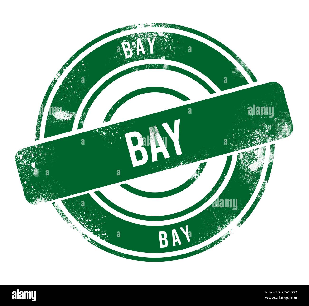 bay - green round grunge button, stamp Stock Photo - Alamy