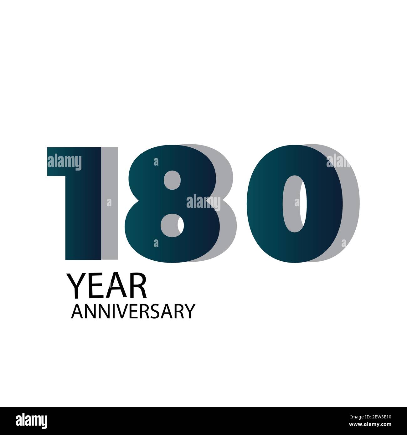 180 Year Anniversary Vector Template Design Illustration Blue Elegant ...