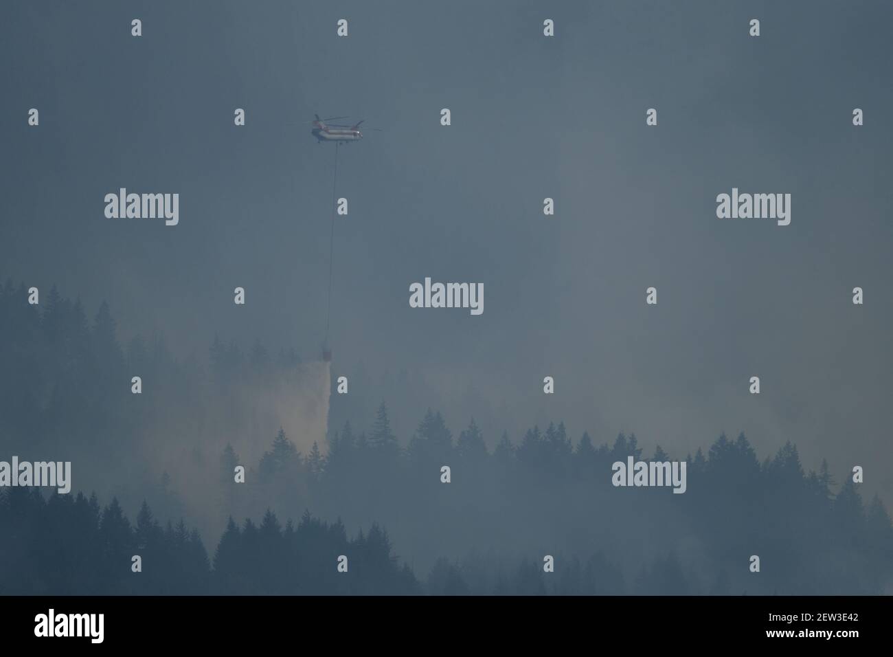 A view of the Eagle Creek Fire from Stevenson, Wash., as it continues ...