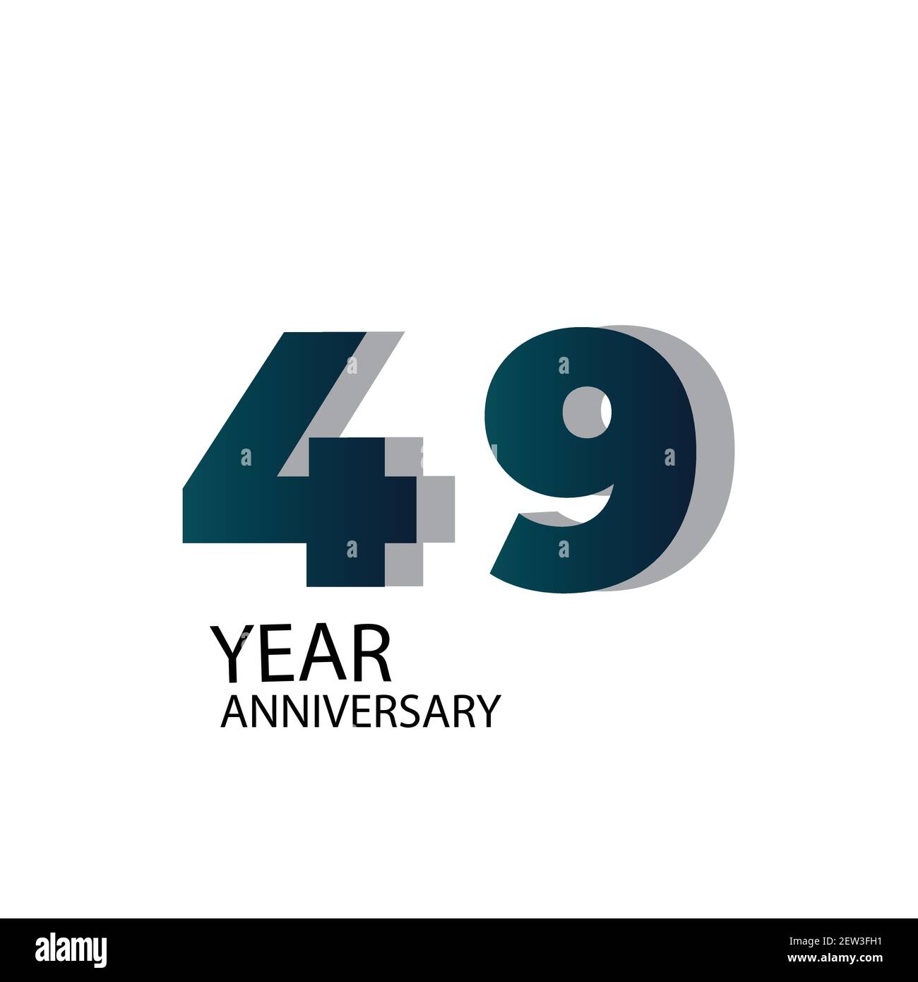 49 Year Anniversary Vector Template Design Illustration Blue Elegant ...