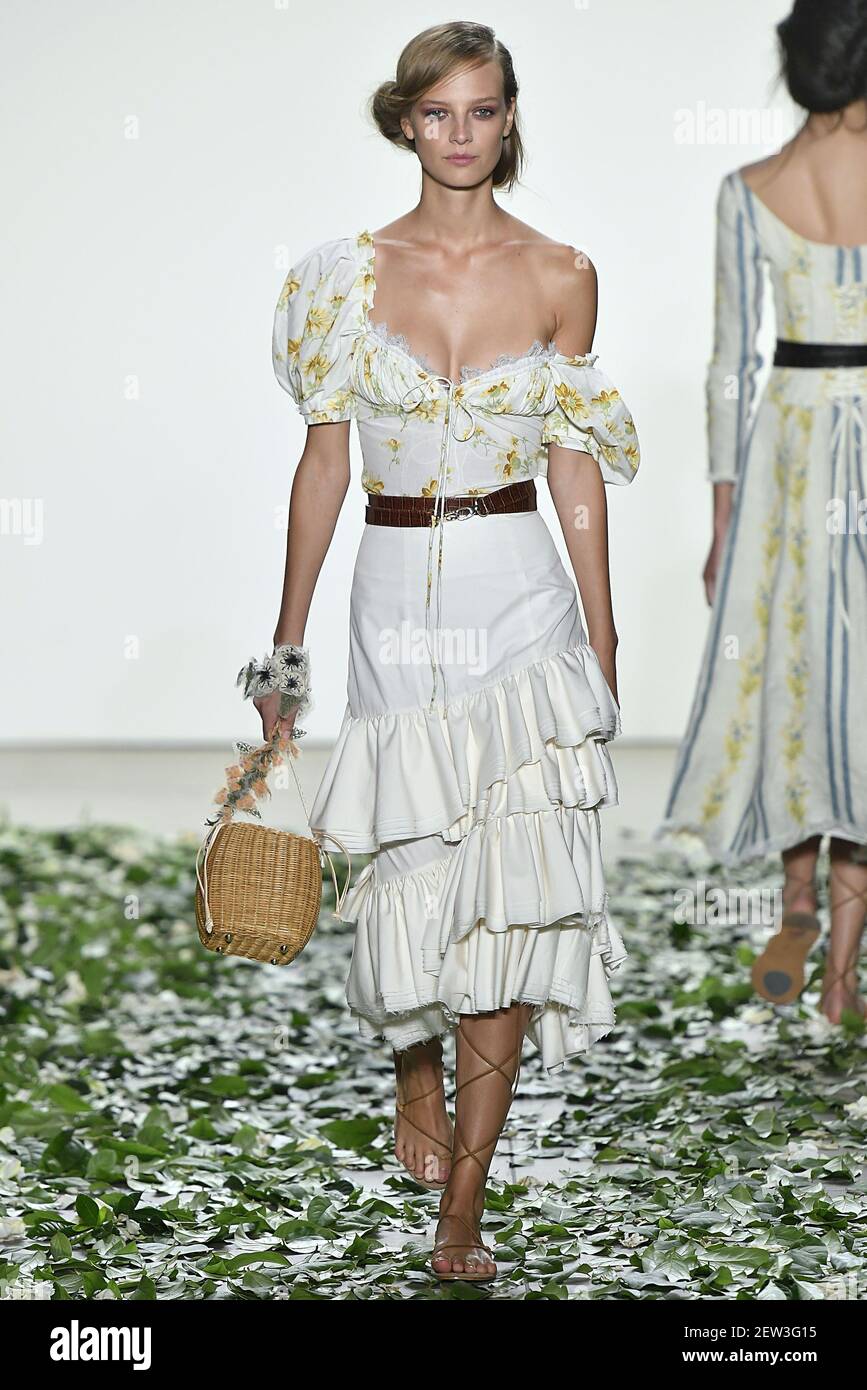 Model Ine Neefs on the runway during the Brock Collection Fashion show ...