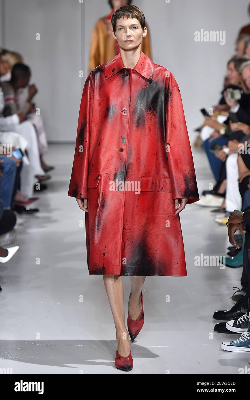 Model Karolin Wolter walks on the runway during the Calvin Klein ...