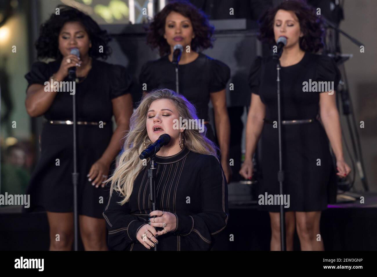 Kelly Clarkson performs live on stage at The Today Show in Rockefeller ...